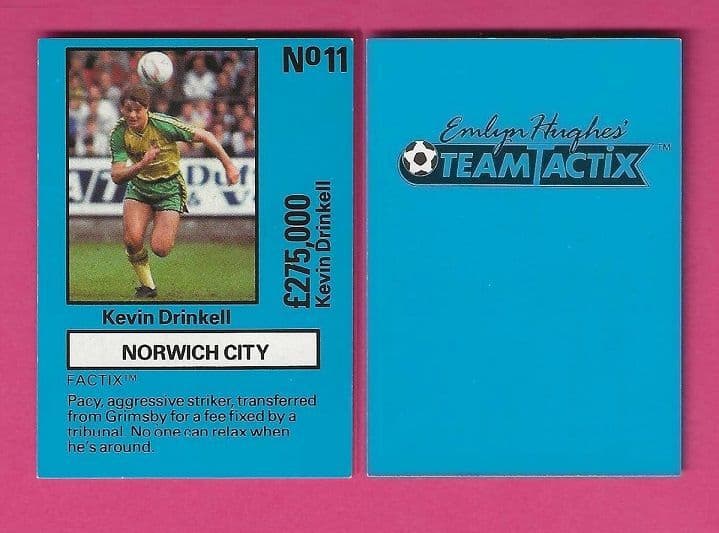 Norwich City Kevin Drinkell 11 EHTT