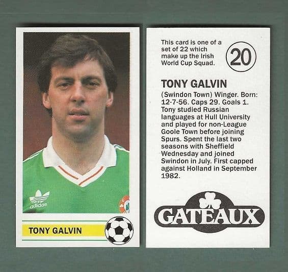 Republic of Ireland Tony Galvin 20 G1990