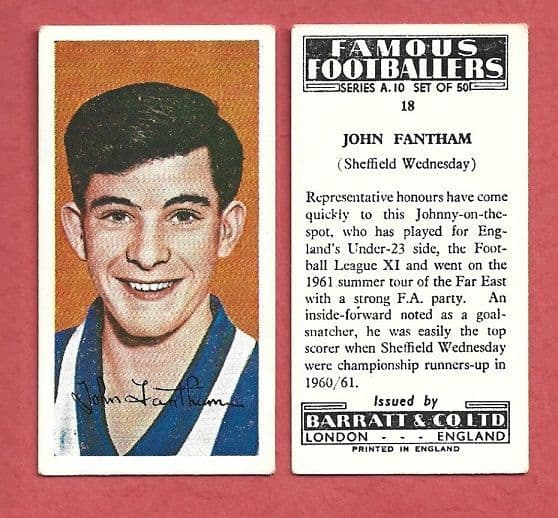 Sheffield Wednesday John Fantham 18 A10 62-63