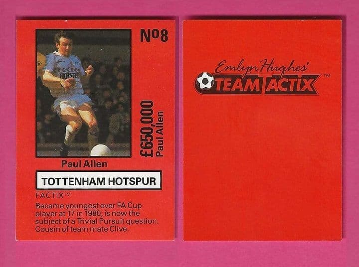 Tottenham Hotspur Paul Allen 8 EHTT