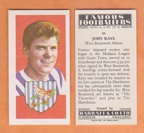 West Bromwich Albion John Kaye 20 A15 67-68