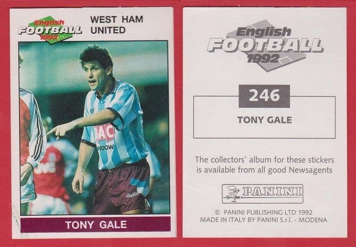 West Ham United Tony Gale