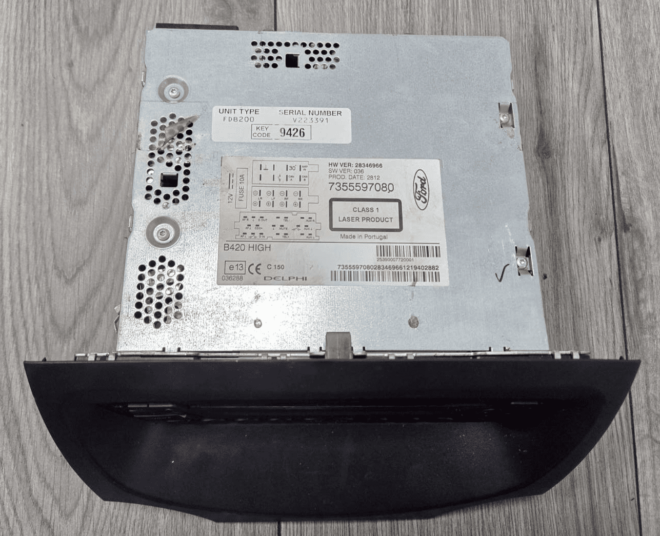 GENUINE FORD KA MK2 CD PLAYER RADIO CODE 7355597080 2009 - 2016