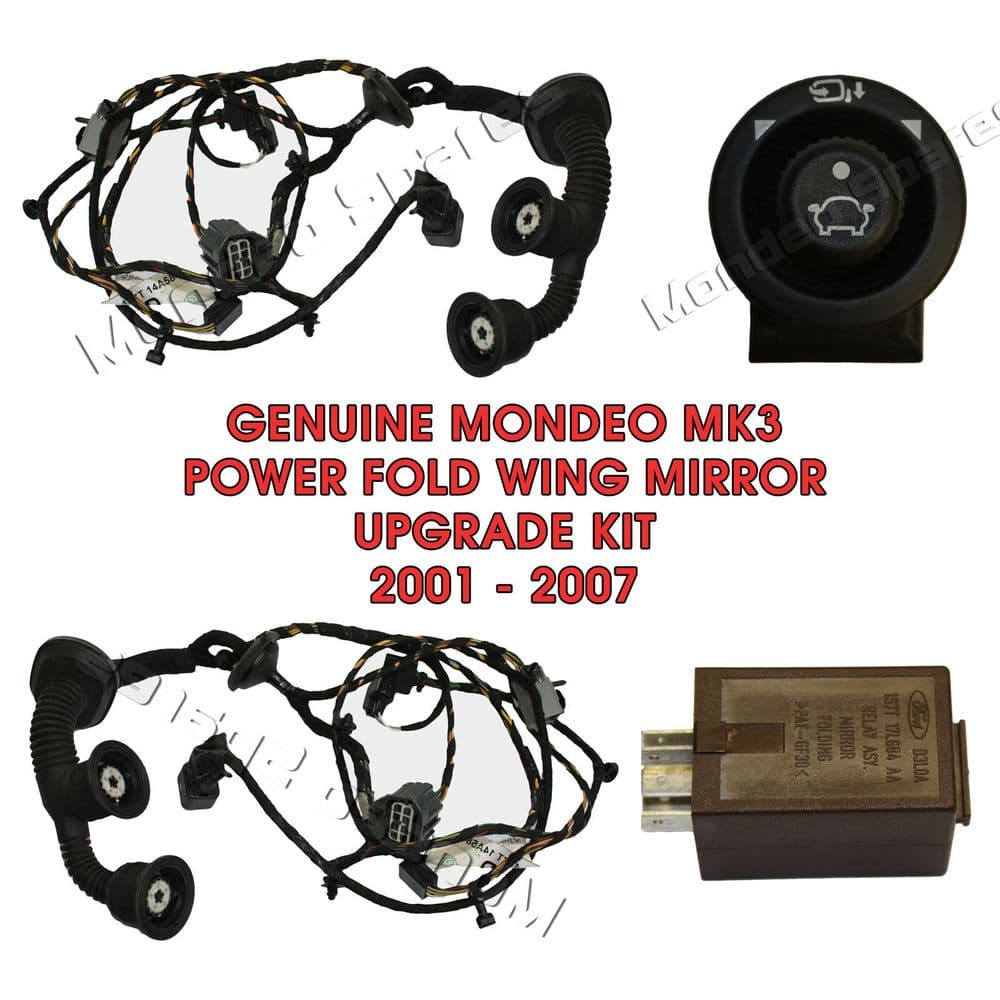 FORD MONDEO MK3 POWER FOLD WING MIRROR UPGRADE KIT WIRING RELAY SWITCH ...