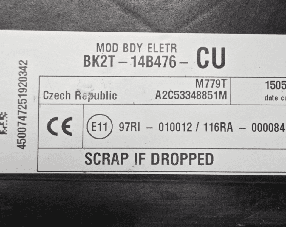 FORD TRANSIT CUSTOM BODY CONTROL MODULE BCM FUSE BOX BK2T-14B476-CU ...