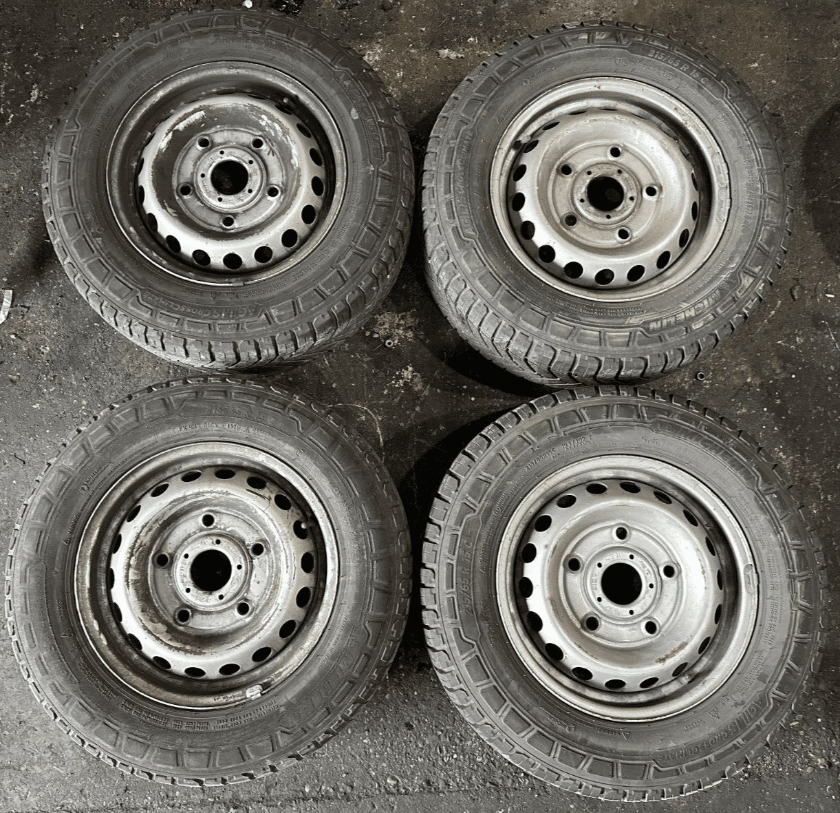 FORD TRANSIT CUSTOM STEEL WHEEL SET 215/65/15C MICHELIN WINTER TYRES ...