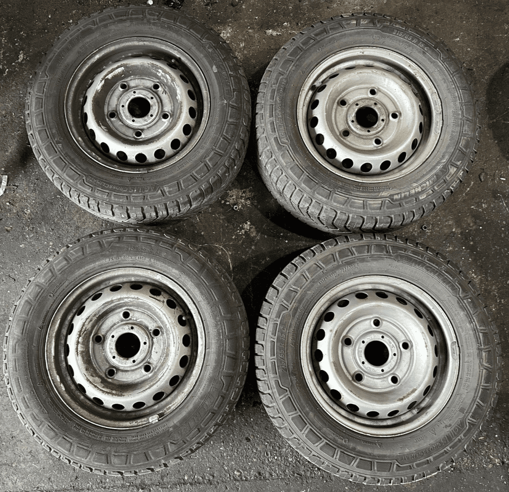 FORD TRANSIT CUSTOM STEEL WHEEL SET 215/65/15C MICHELIN WINTER TYRES ...