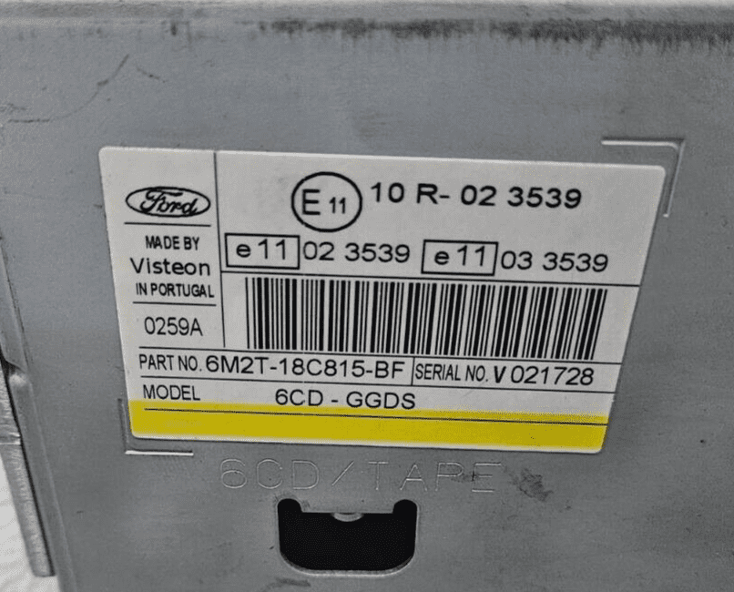 GENUINE FORD 6006 CDC 6 CD PLAYER RADIO S-MAX / GALAXY MK3 WITH CODE ...
