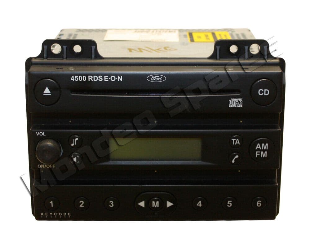 GENUINE FORD FIESTA FUSION MK6 4500 RDS RADIO CD PLAYER BLACK CODE 2002 ...