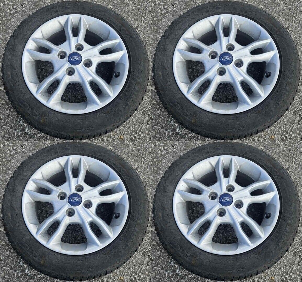 GENUINE FORD FIESTA MK6 15" 4 STUD 5 SPOKE ALLOY WHEEL SET x 4 2002 - 2008
