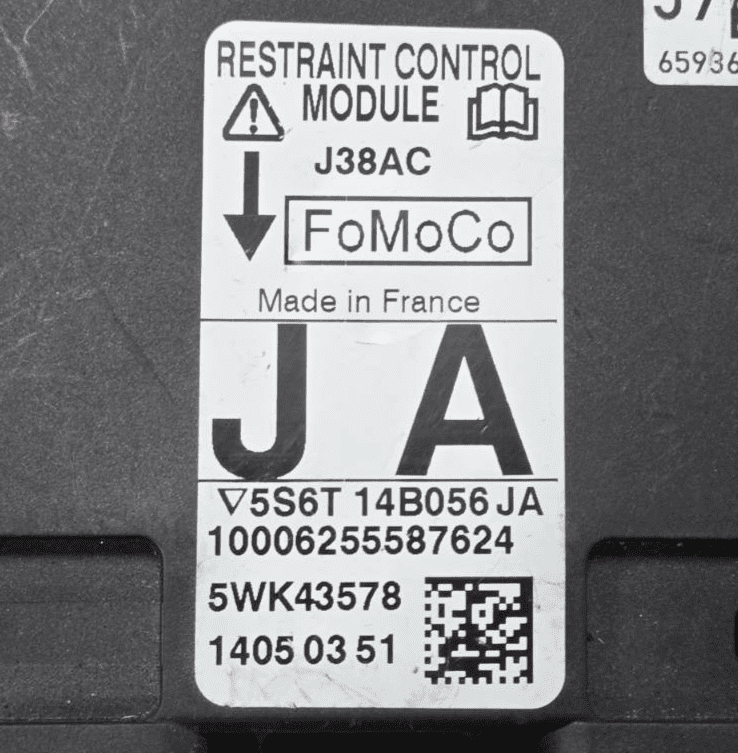 GENUINE FORD FIESTA MK6 AIRBAG RESTRAINT CONTROL MODULE 5S6T-14B056-JA ...