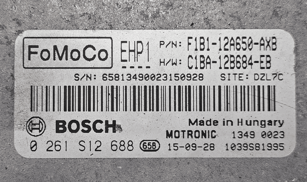 GENUINE FORD FIESTA MK7 1 0 PETROL ECU PCM MODULE F1B1-12A650-AXB 2013 ...