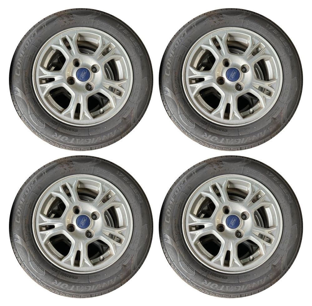 GENUINE FORD FIESTA MK7 14" 5 TWIN SPOKE ALLOY WHEEL SET x 4 2008 - 2017