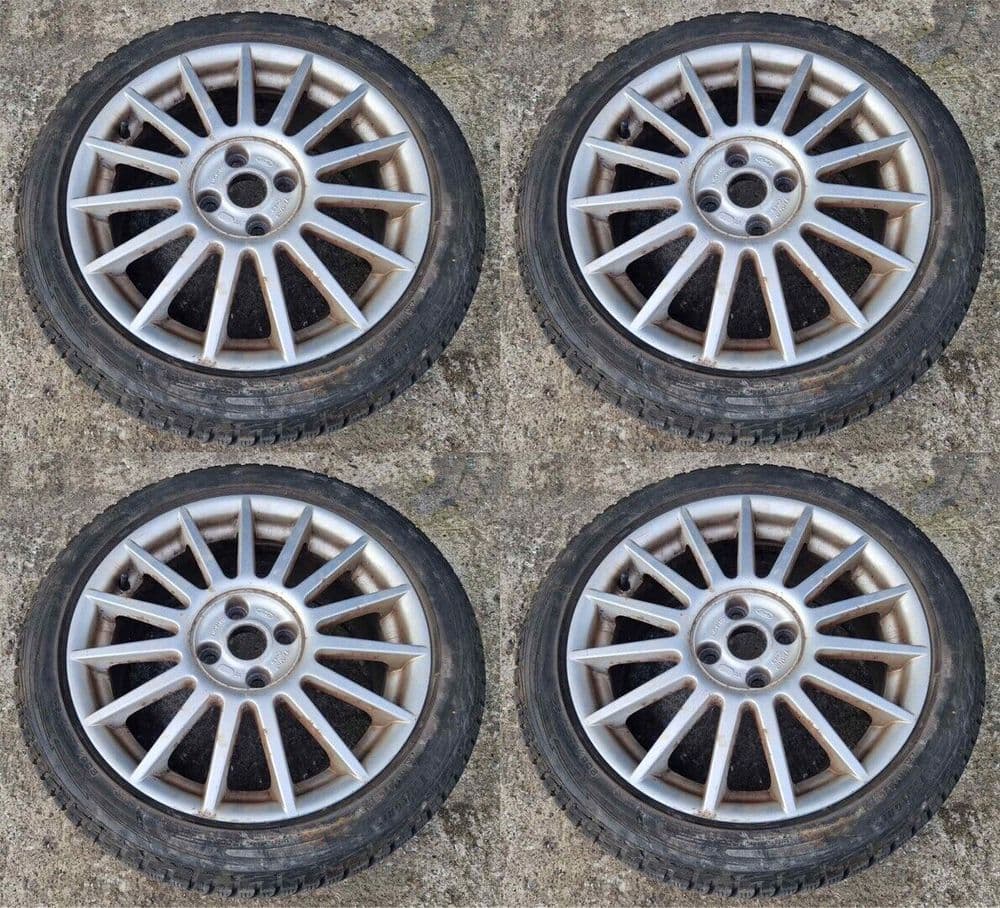GENUINE FORD FIESTA MK7 17" 4 STUD 15 SPOKE ALLOY WHEEL SET x 4 2008 - 2017