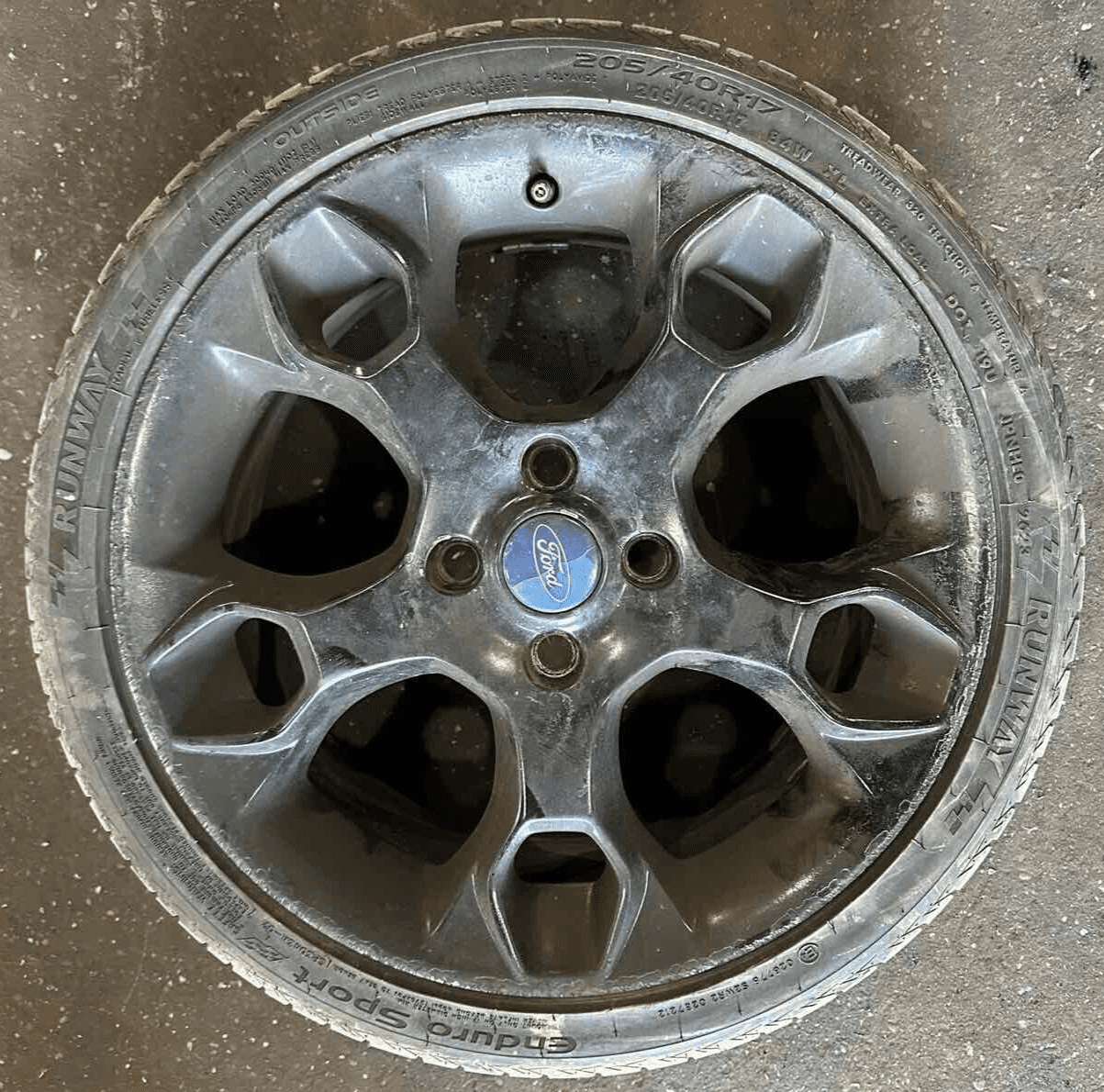 GENUINE FORD FIESTA MK7 17" SNOWFLAKE BLACK ALLOY WHEEL 205 40 17 2008 ...