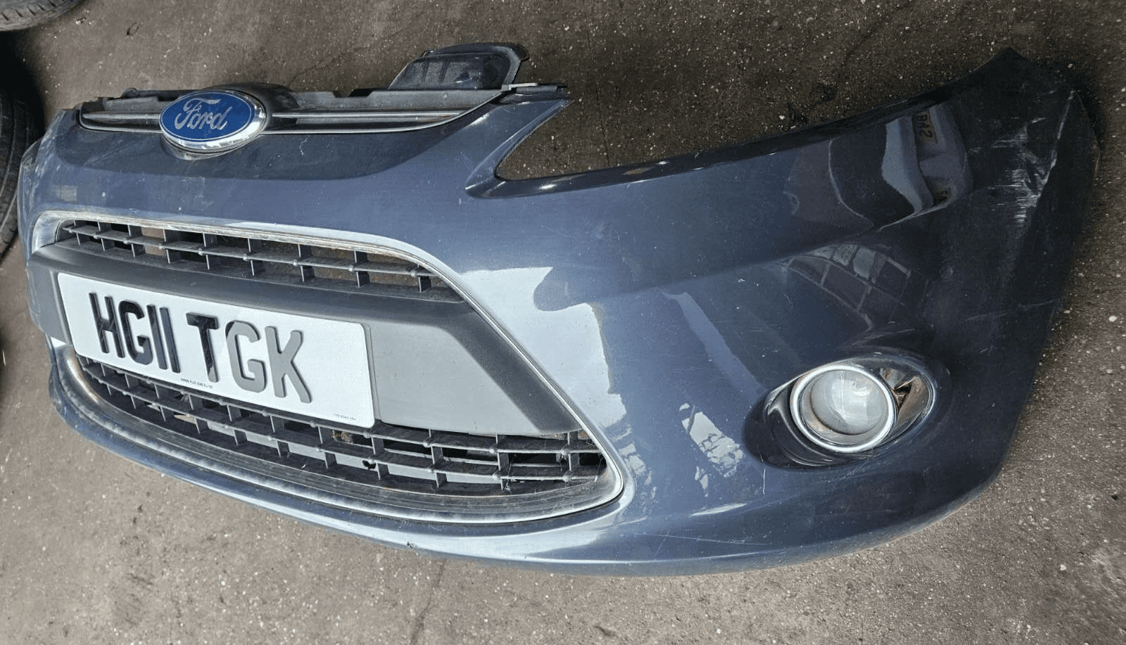 GENUINE FORD FIESTA MK7 COMPLETE FRONT BUMPER MIDNIGHT SKY GREY 2008 - 2012