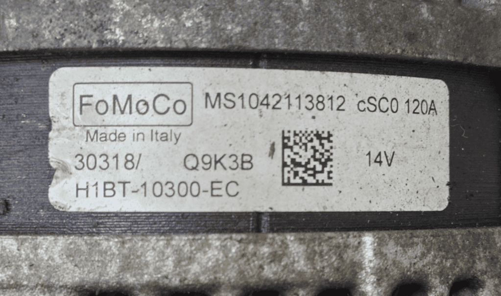 GENUINE FORD FIESTA MK8 1 0 PETROL ECOBOOST ALTERNATOR H1BT-10300-EC ...