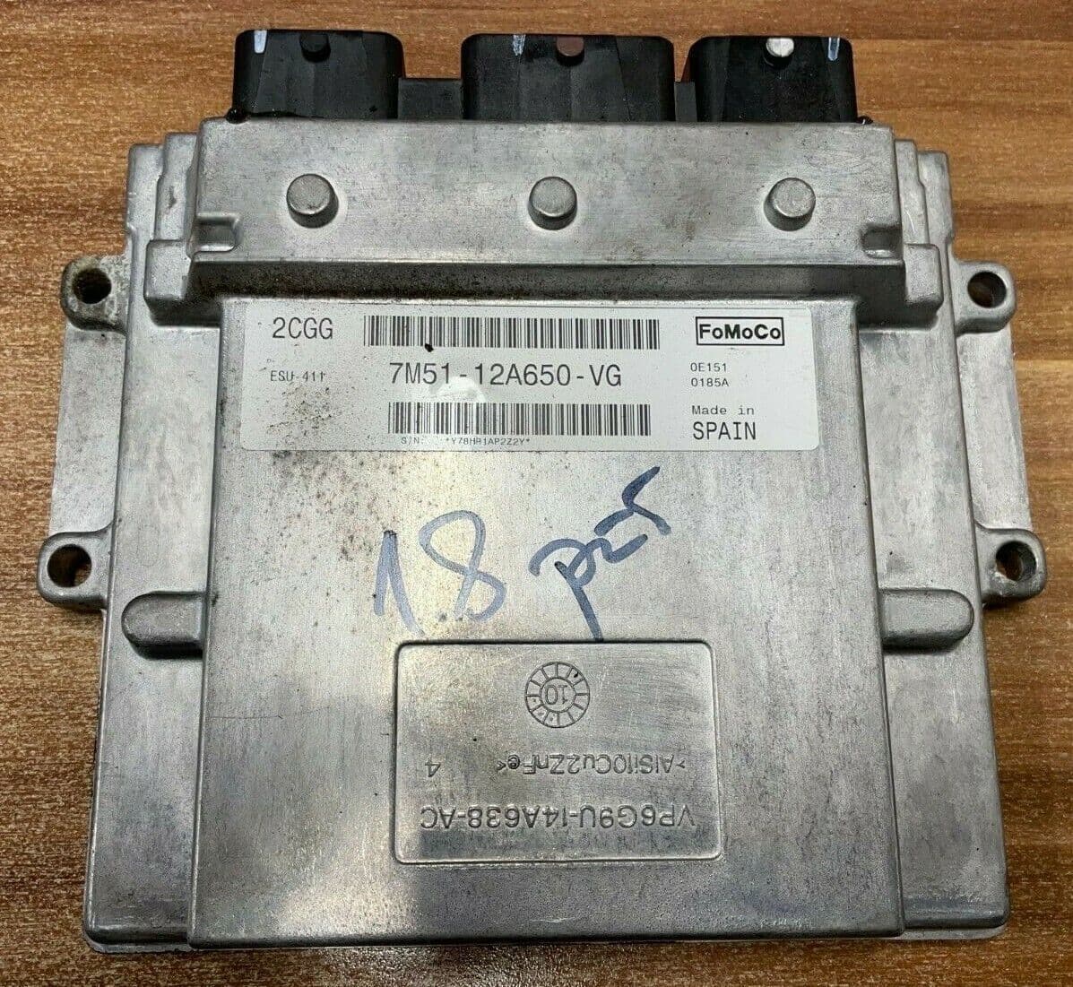 GENUINE FORD FOCUS MK2 1 8 / 2 0 PETROL ECU BRAIN PCM 7M51-12A650-VG ...