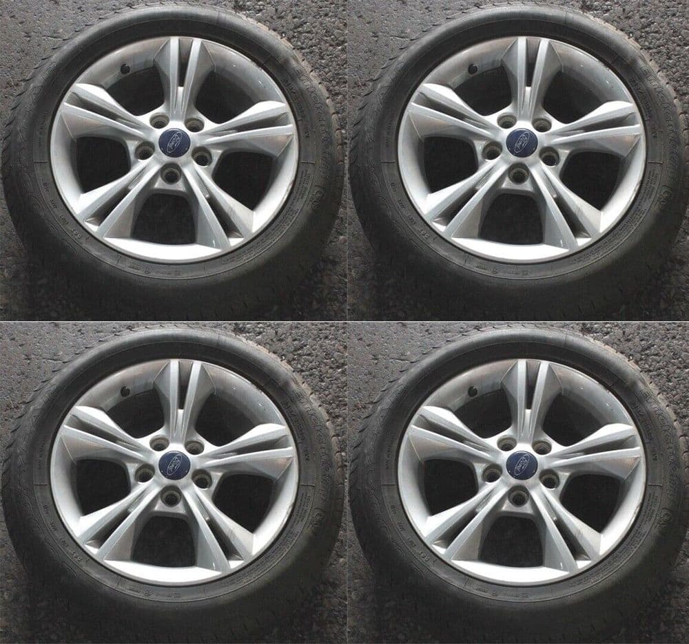 GENUINE FORD FOCUS MK3 16" 5 SPOKE SILVER ALLOY WHEEL SET x 4 2015 - 2019