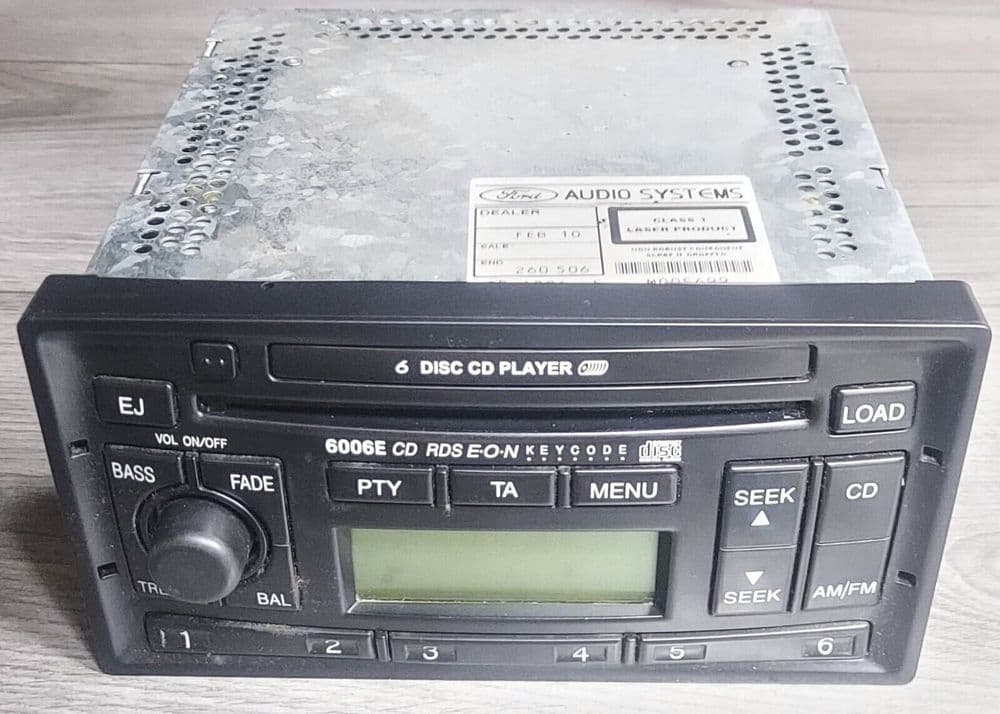 GENUINE FORD GALAXY MK2 6006 RDS 6 CD PLAYER RADIO WITH CODE 2000-2006