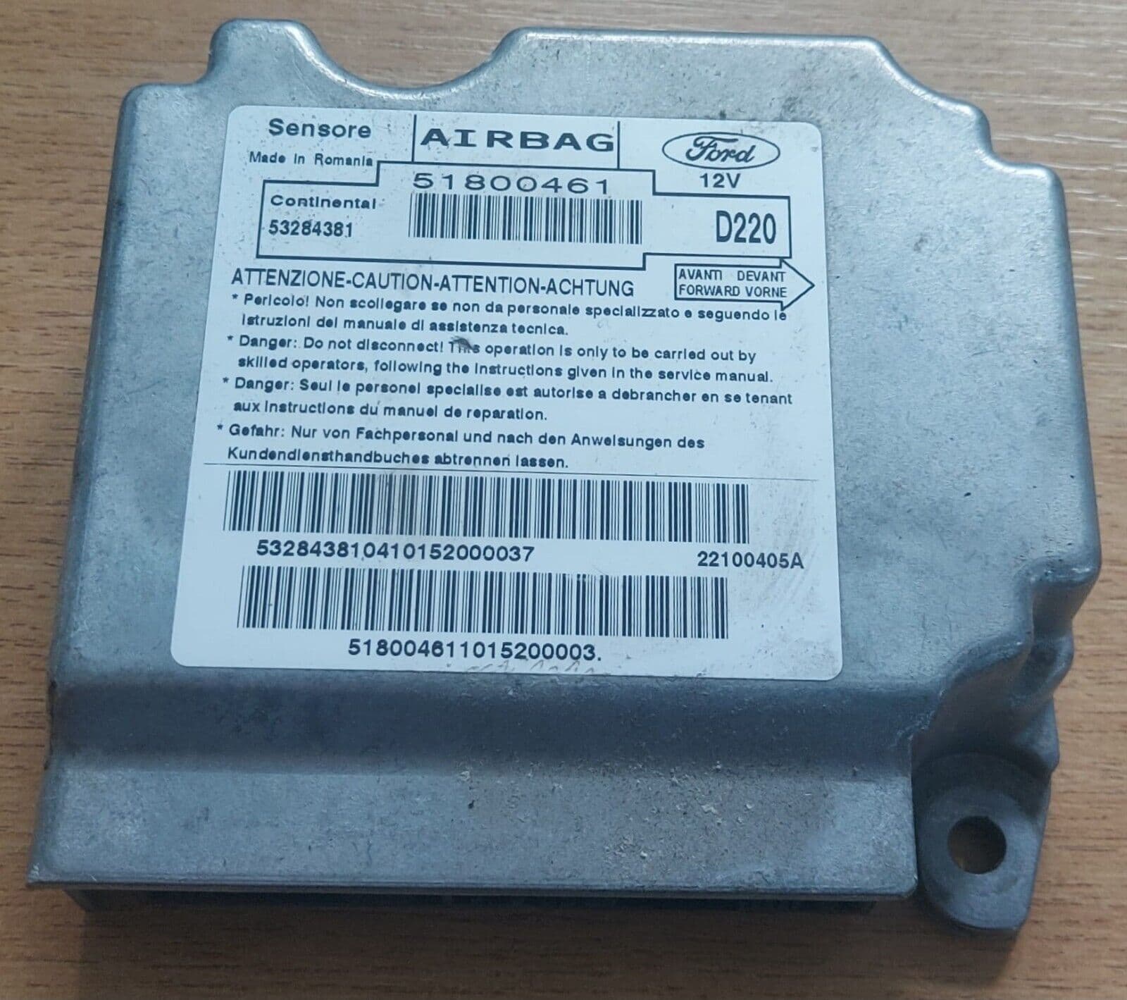 GENUINE FORD KA MK2 AIRBAG RESTRAINT MODULE SRS MODULE 51800461 2009-2016