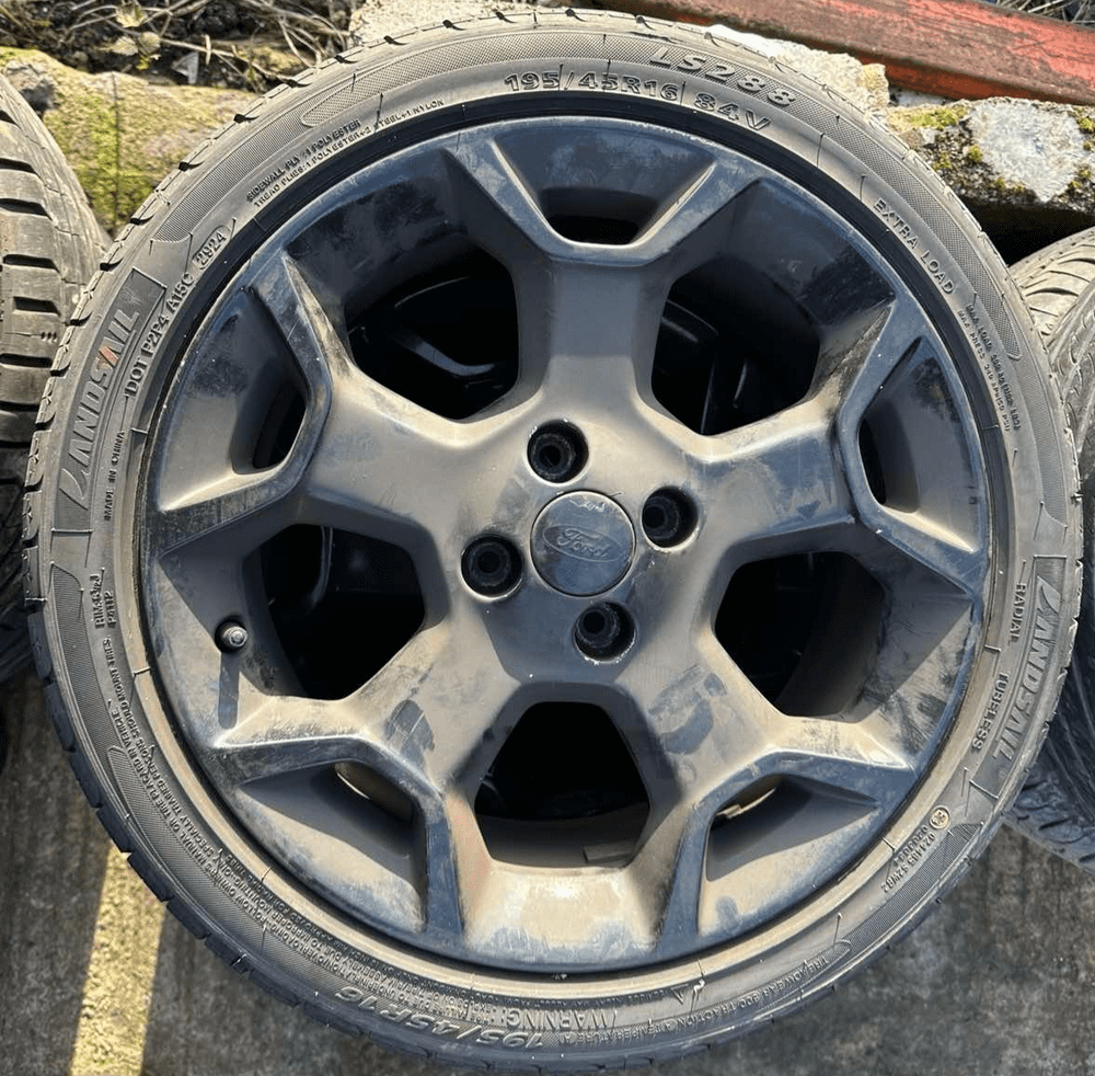 GENUINE FORD KA MK2 TITANIUM SNOWFLAKE 16" ALLOY WHEEL 5 SPOKE BLACK ...