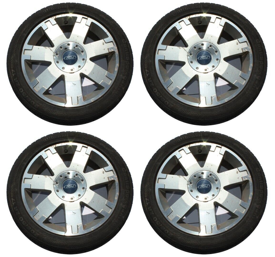 GENUINE FORD MONDEO MK3 17" 7 SPOKE ALLOY WHEEL SET x 4 SILVER 2001-2007
