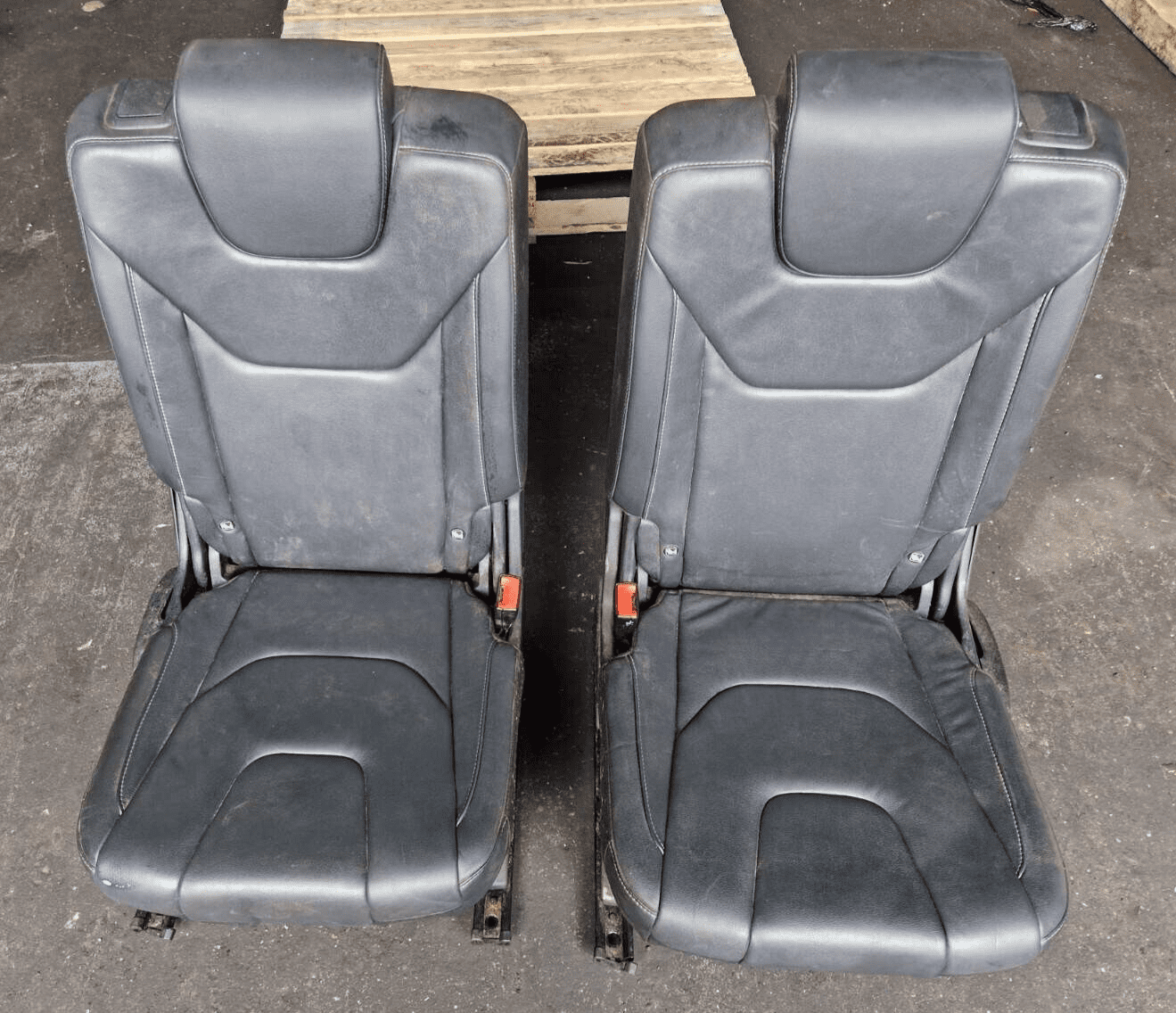 GENUINE FORD S-MAX MK2 BOOT REAR FOLD DOWN 3RD ROW LEATHER SEATS PAIR ...