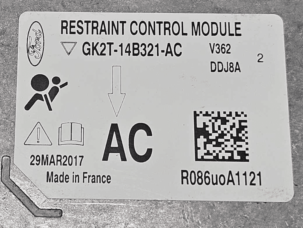 GENUINE FORD TRANSIT CUSTOM AIR BAG RESTRAINT MODULE GK2T-14B321-AC ...