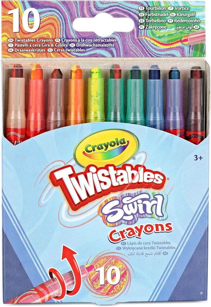 Crayola Swirl Mini Twistable Crayons - Assorted Colours Pack of 10