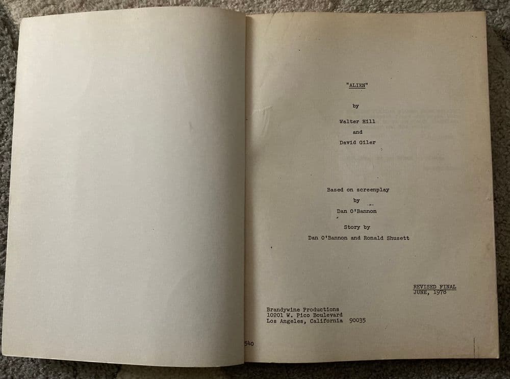 Alien Original Script