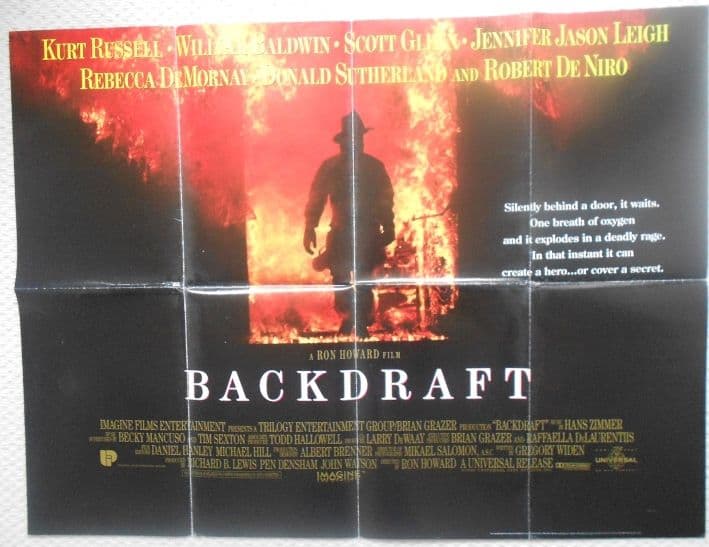 Backdraft 1991 - Robert De Niro UK Quad Film Poster