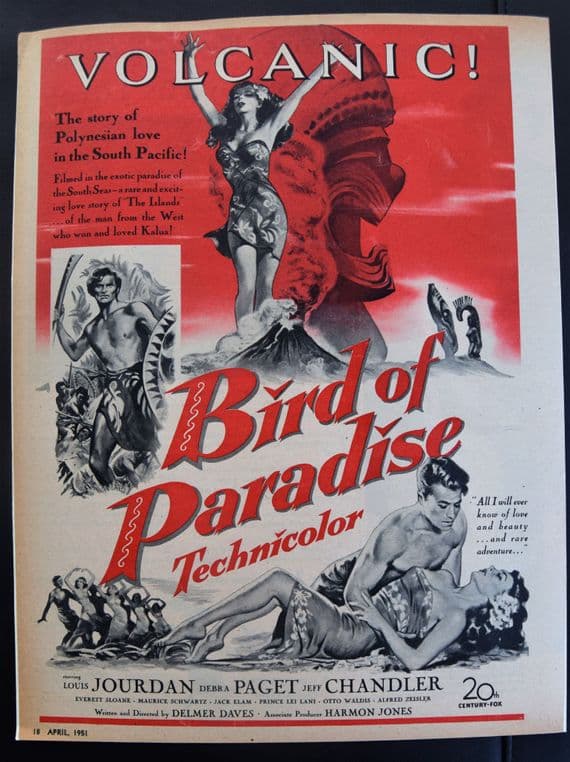 Bird of Paradise 1951 -Debra Paget Vintage Trade Ad