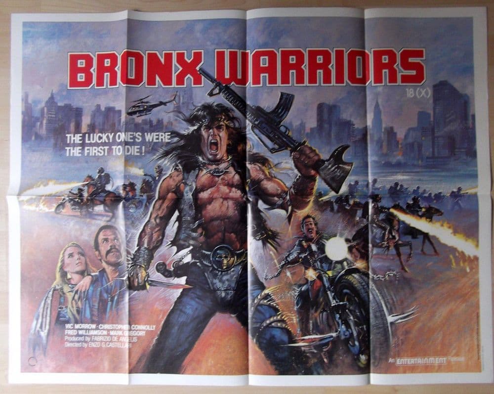 Bronx Warriors Original RARE UK Quad Poster Post Apocalyptic NEW YORK 82