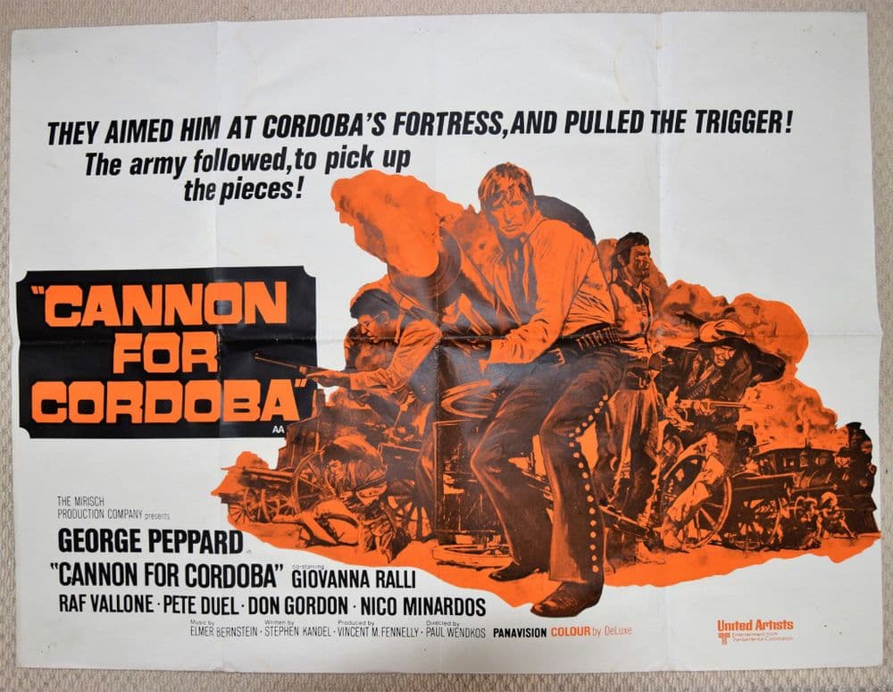 Cannon for Cordoba 1970 - George Peppard Raf Vallone UK Quad Poster