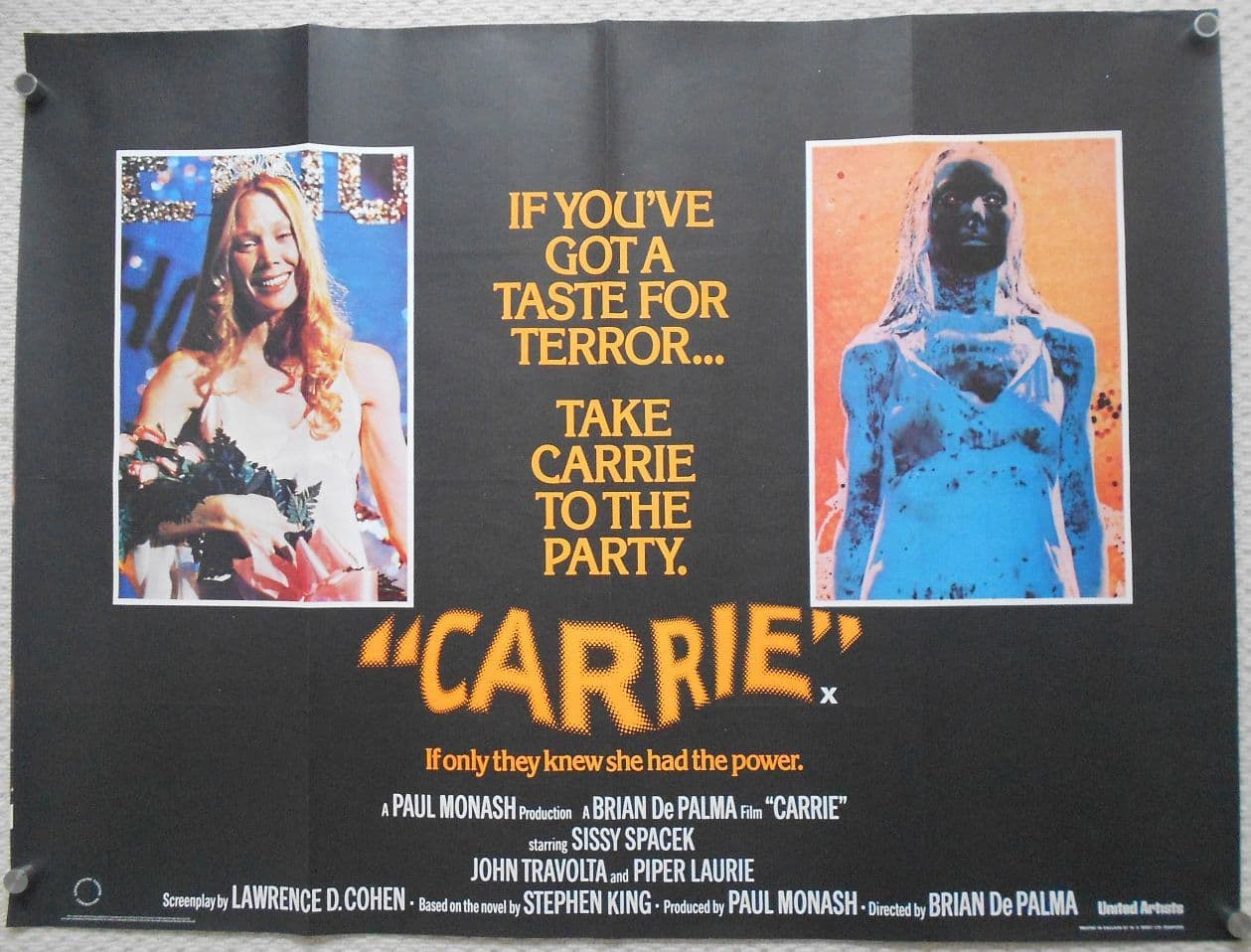 Affiche De Carrie 1976 Carrie (1976) Showing Wednesday 23rd October.