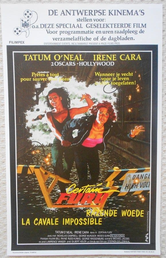 Certain Fury Original Belgian Film Poster Tatum O Neal Irene Cara 85