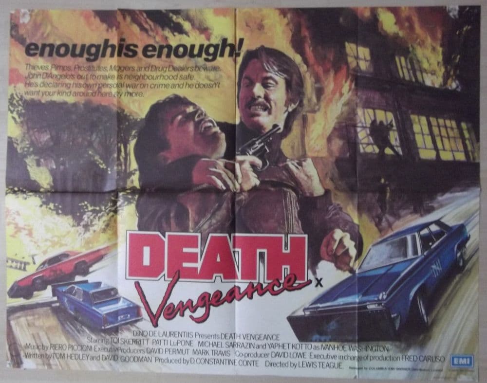 Death Vengeance Original UK Quad Poster Tom Skerritt Patti LuPone 82