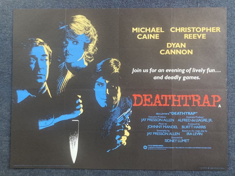 Deathtrap - UK Quad Film Poster Michael Caine Christopher Reeve
