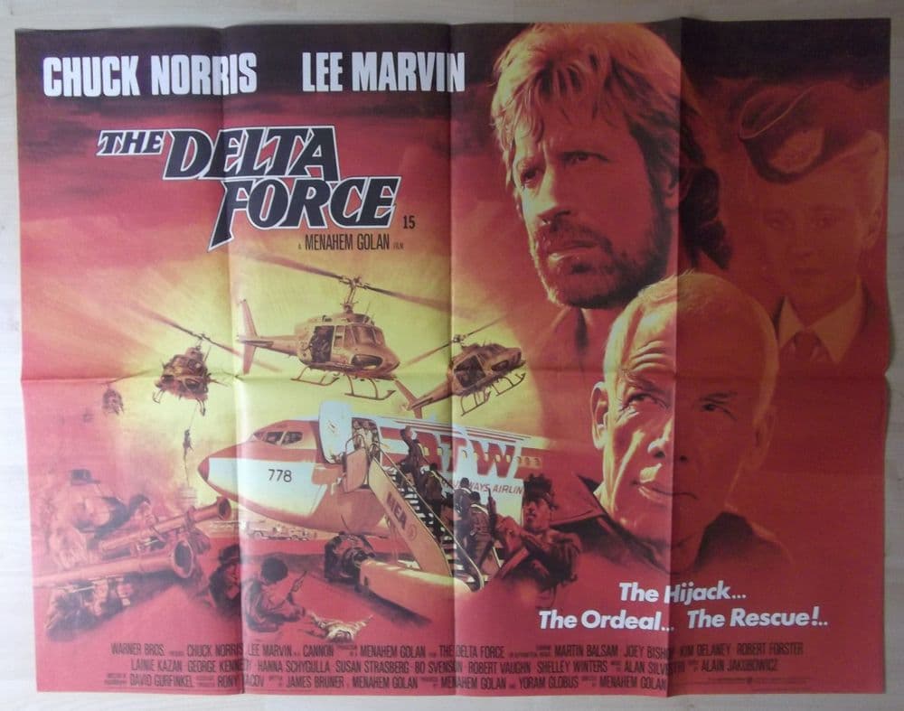 Delta Force Original UK Quad Poster Chuck Norris Lee Marvin 86