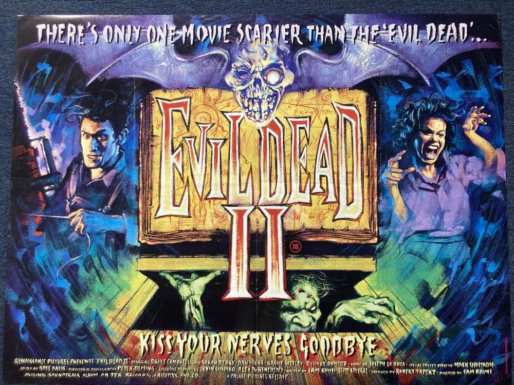 Evil Dead II - UK Quad Film Poster Sam Raimi