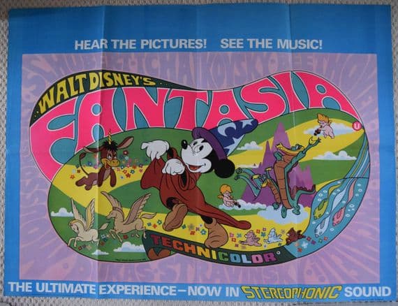 Fantasia - British Quad Poster Walt Disney