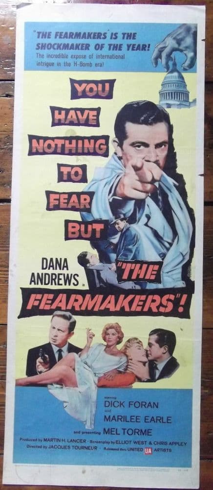 Fearmakers Insert Movie Poster Dana Andrews Marilee Earle 58