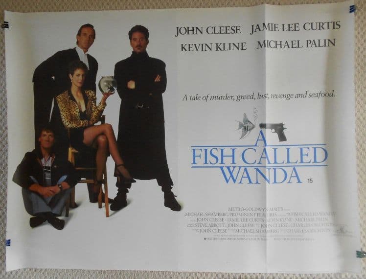 Fish called Wanda Original UK Quad Poster John Cleese Jamie Lee Curtis 88