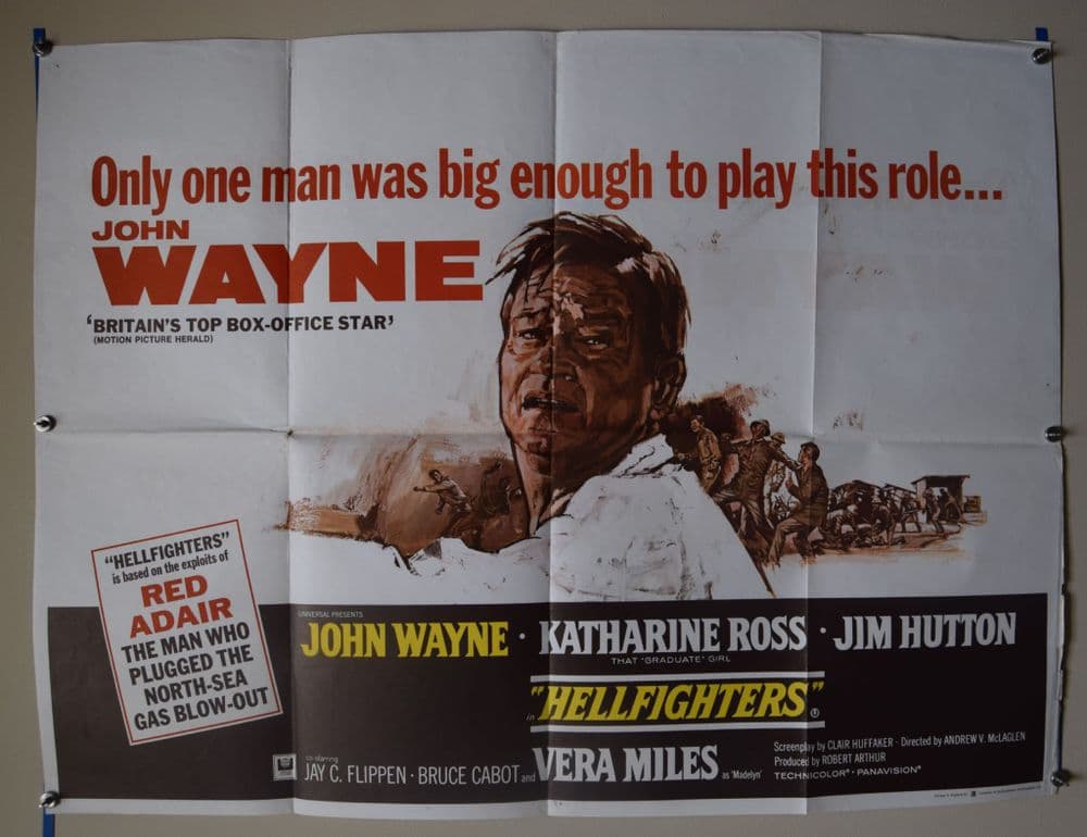 Hellfighters 1968 John Wayne Film Poster - UK Quad