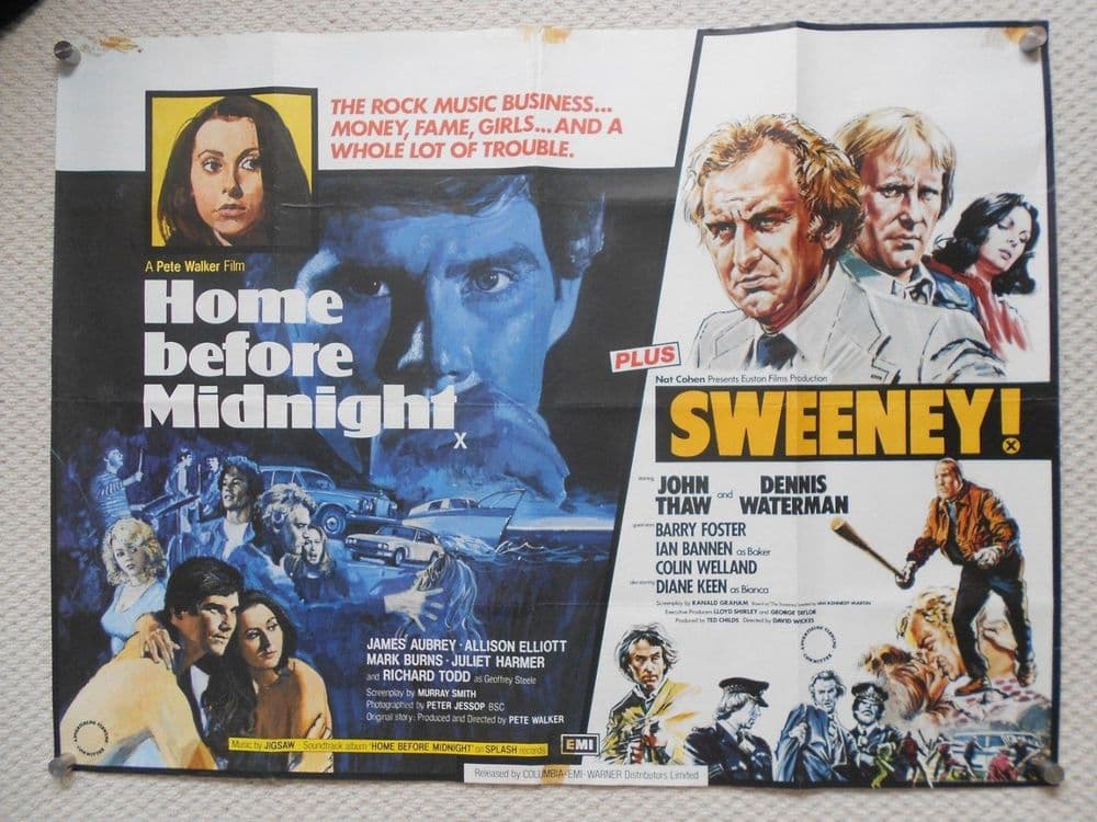 Home Before Midnight/ Sweeney Original UK Quad Poster John Thaw 79