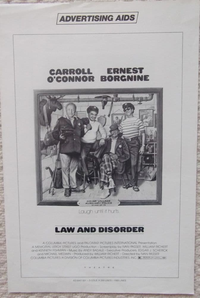 Law and Disorder Original Pressbook Ernest Borgnine Carroll O Connor 74