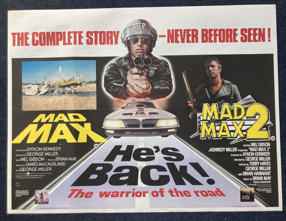 Mad Max - Mad Max 2 Double Bill UK Quad Poster Mel Gibson