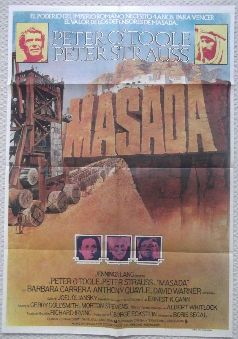 Masada Original Argentinian Movie Poster Peter O Toole Peter Strauss 81