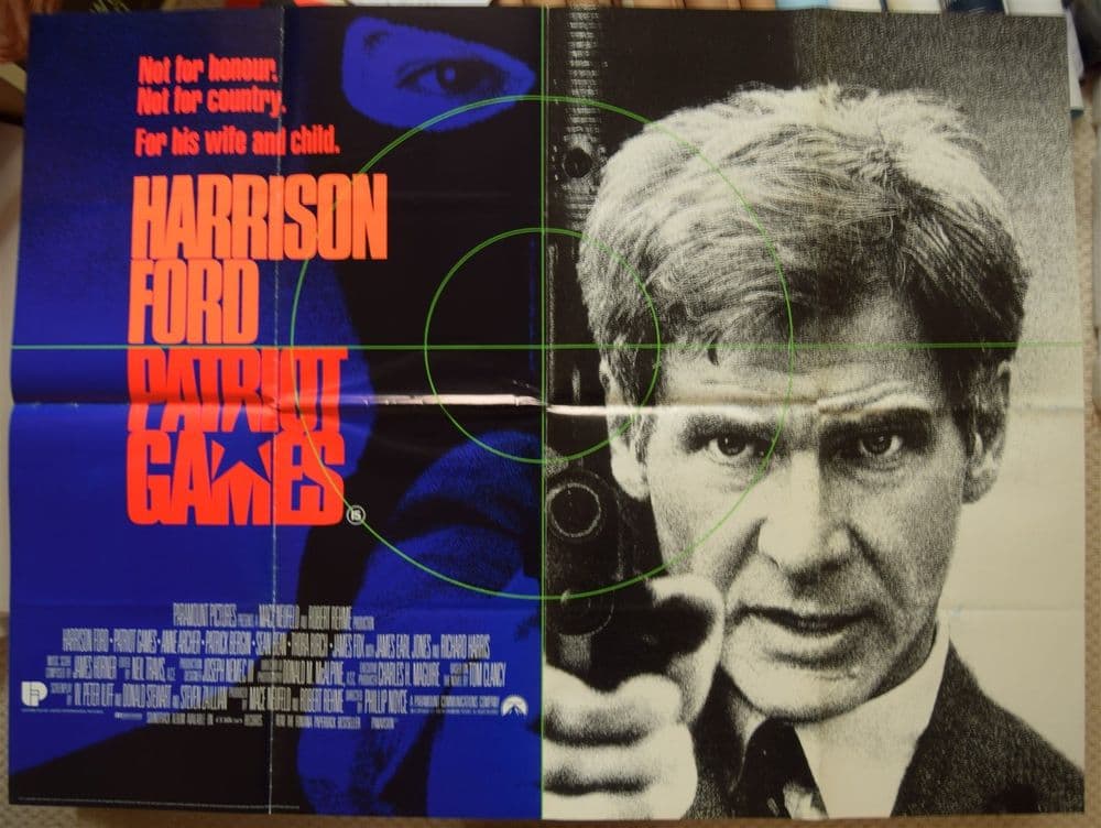 Patriot Games original DS UK Quad poster Harrison Ford 1992